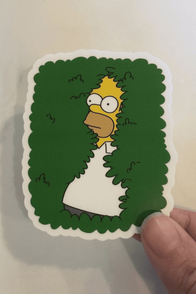 Homer Bushes Meme Waterproof Sticker – Homer In The Bushes
